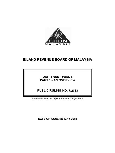 Unit Trust Overview Pdf Investment Fund Investing