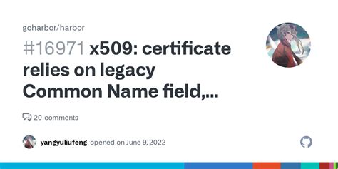 X509 Certificate Relies On Legacy Common Name Field Use Sans Instead