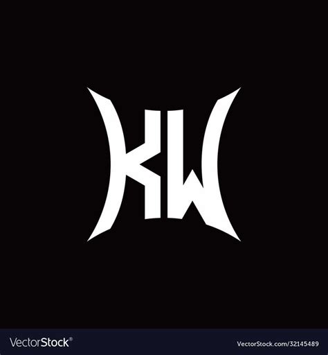 Kw Monogram Logo With Sharp Shape Design