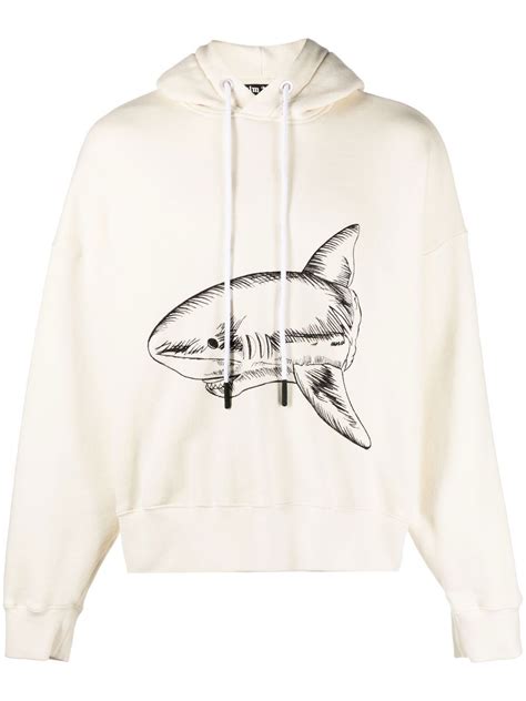 Palm Angels Logo Print Stripe Detailed Hoodie Smart Closet