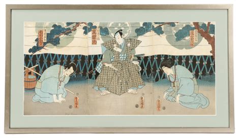 Sold At Auction Toyokuni Utagawa Utagawa Toyokuni Samurai Triptych