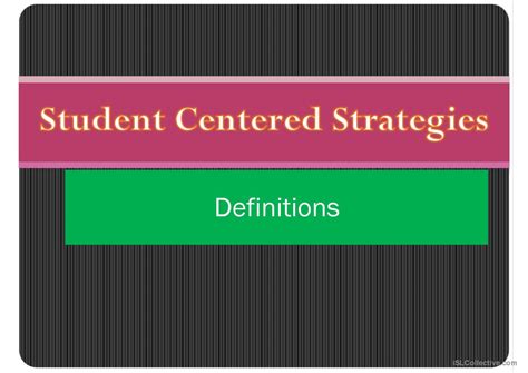 Student Centered Learning English Esl Powerpoints