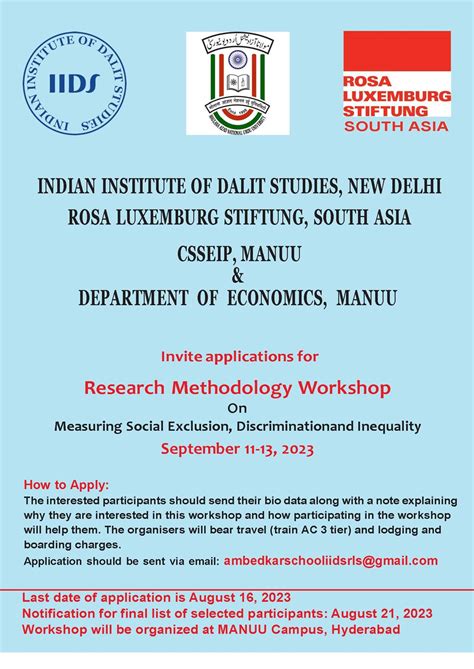 Call For Application Research Methodology Workshop