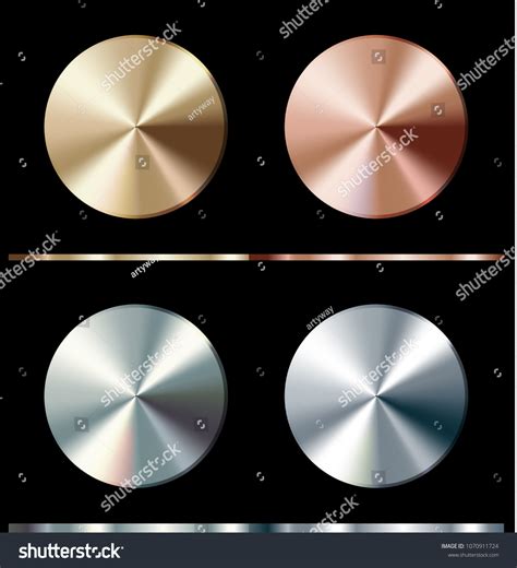 Metal Gradient Template Gold Silver Bronze Stock Vector Royalty Free