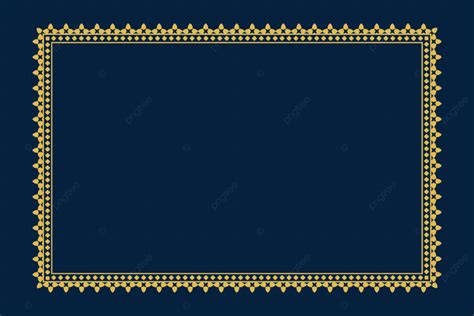 Golden Certificate Border Pattern Line Photo Islamic Wedding Vector