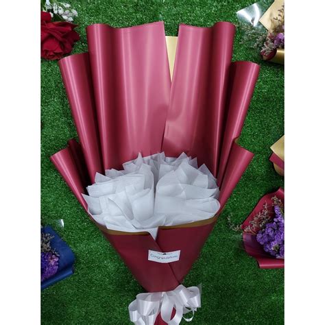 ช่อเปล่า สีแดงออกชมพู แถมที่ใส่ธนบัตร 15 ใบ Shopee Thailand