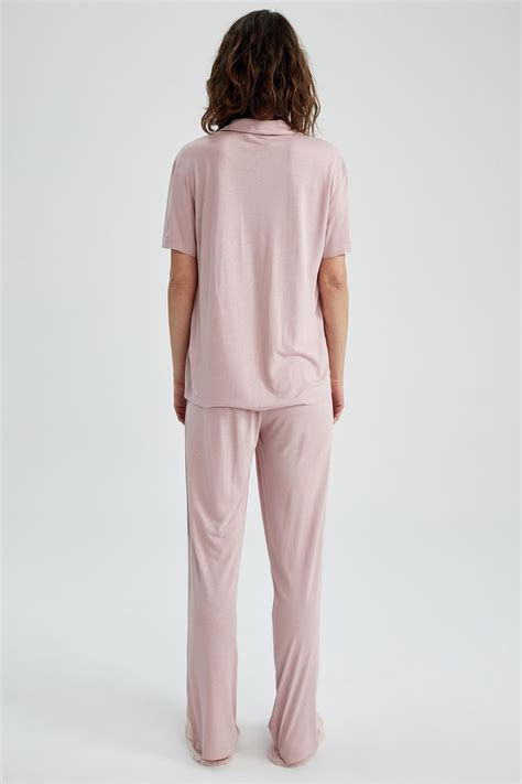 Pink Woman Fall In Love Regular Fit Basic Pajamas Set 2747832 Defacto
