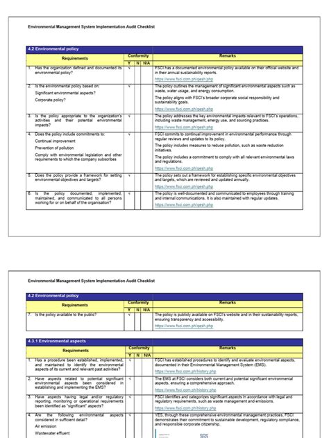 Ems Audit Checklist Fsci 1 Pdf