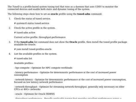 Appendix 1 Tuning The System With Tuned Oracle Rac Performance On Dell Powerflex With Amd