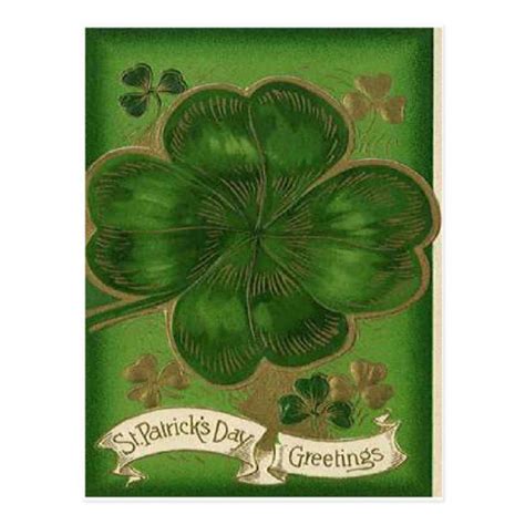 Clover On Card Postcard Zazzle St Patricks Day Wallpaper