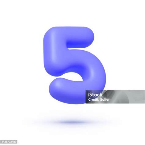 다섯 숫자 3d 어떤 목적을위한 훌륭한 디자인 그래픽 디자인 3d 아이콘입니다 타이포그래피 디자인 격리된 타이포그래피 벡터