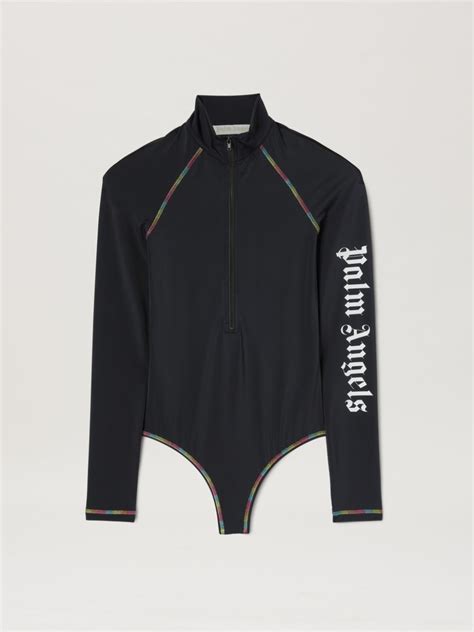 Surf Logo One Piece Swimsuit In Black Palm Angels® Official
