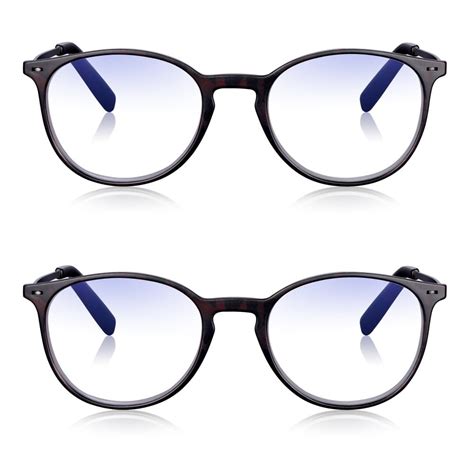 Read Optics Brown Tortoiseshell Round Blue Light Blocking Reading