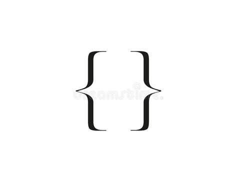 Code Curly Braces Curly Brackets Icon Vector Illustration Stock