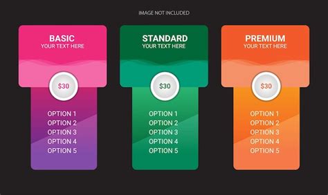 Premium Vector Modern Vector Pricing Table Design