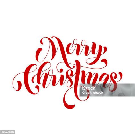 Merry Christmas Vector Text Calligraphy Lettering Design Greeting Stok