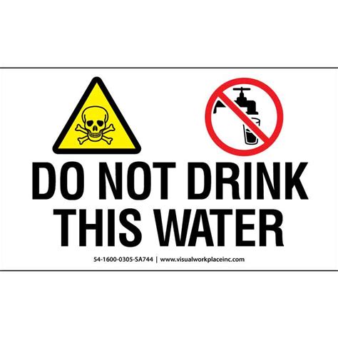 Polylabel Do Not Drink This Water Pk Visual Workplace Inc