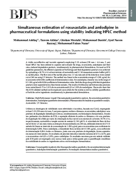simultaneous estimation of rosuvastatin and amlodipine in