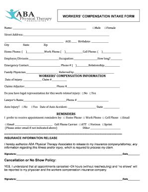 Fillable Online Aba Wc Intake Package Fax Email Print Pdffiller