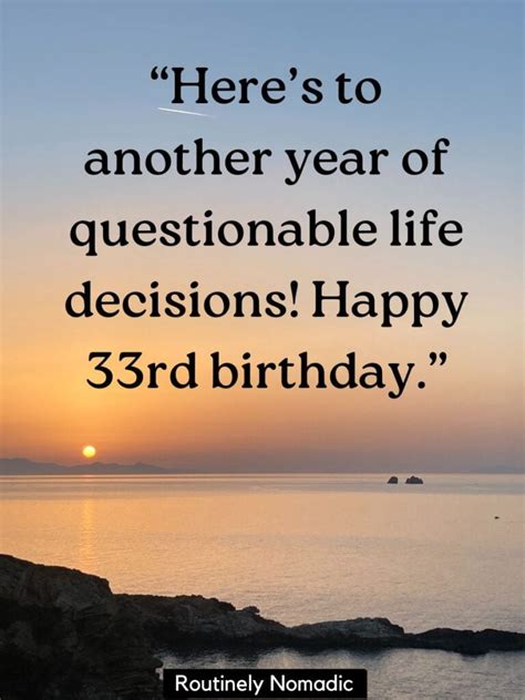 100 Happy 33rd Birthday Captions Quotes And Wishes Routinely Nomadic