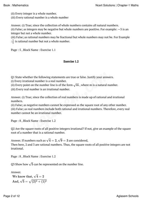 Ncert Solutions For Class 9 Maths Chapter 1 Number Systems Class 9 Maths Chapter 1 Ncert