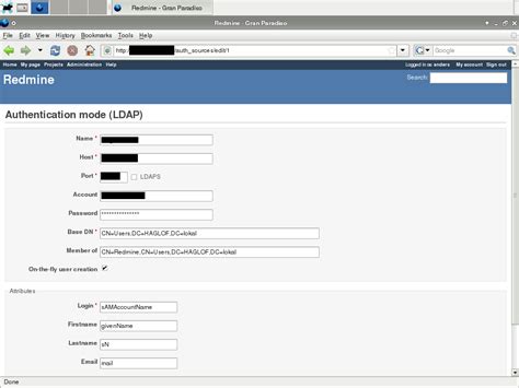 Ldap Authentication Redmine
