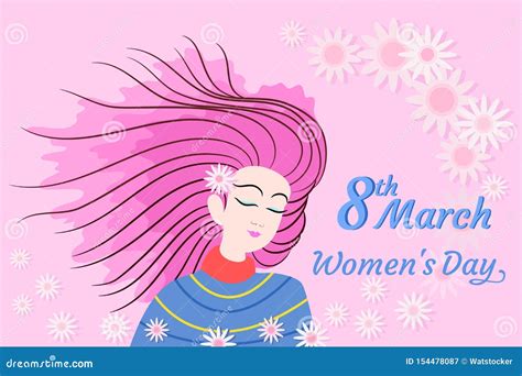 Design De Carte Heureux De Salutation De Jour Du ` S De Femmes