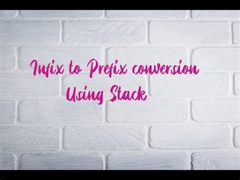 Infix To Prefix Using Stack In Hindi YouTube
