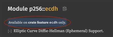 Unresolved Import `p256ecdh` Could Not Find `ecdh` In `p256` · Issue