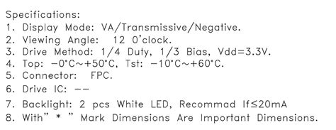 Good Quality VA Type Segment LCD Display Module