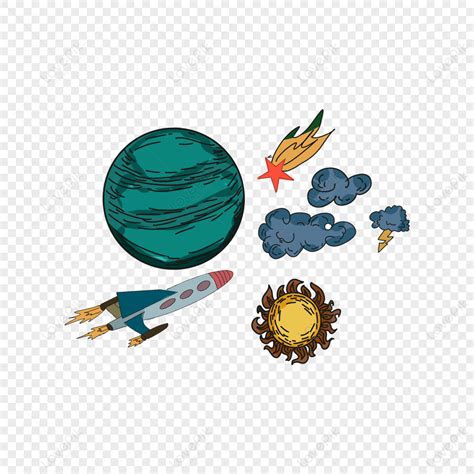 간단한 로켓 행성 클립 아트 우주 일러스트만화아름다운 Png 일러스트 무료 다운로드 Lovepik