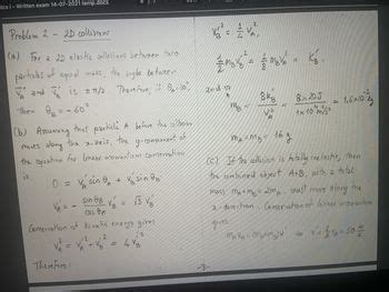 Answered Problem D Collisions Two Particles Bartleby