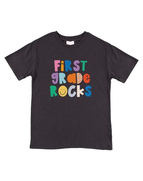 First Grade Rocks Callie Tee Dark Gray Callie Danielle Shop