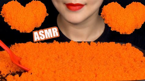 Orange Tobiko Eggs Flying Fish Roe Mukbang Asmr 오렌지 날치알 먹방