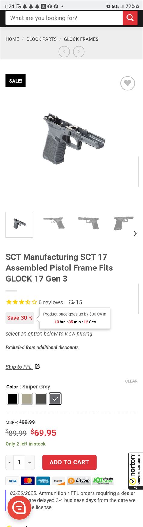 Sct 17 Assembled G17 Gen 3 Compatible Frames 70 Maryland Shooters