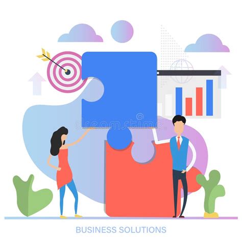 Business Solution Concept Vector Illustration People Solving Buisness
