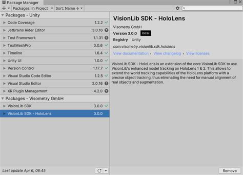 VlSDK Install VisionLib Packages In Unity