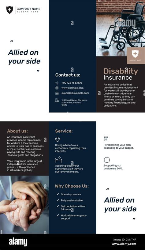 Disability Insurance Template Vector With Editable Text Set Stock Vector Image And Art Alamy