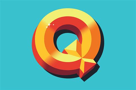 Huruf Vektor Q Color Pantone Untuk Penggunaan Apa Pun Ilustrasi Stok