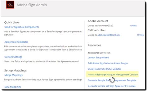 Salesforce新しいアクセストークンで Salesforce アカウントと Adobe Sign を再リンクする