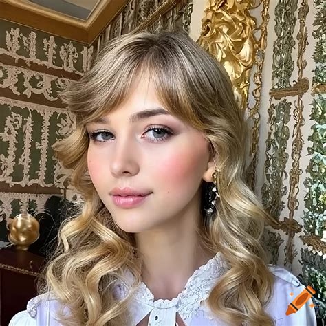 19th Century Young Female Model With Blond Hair And Pale Skin In A