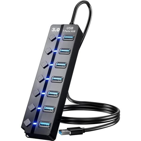 Usb 30 Hub 7 Port Usb Data Hub Splitter With 3ft Long Cable Usb