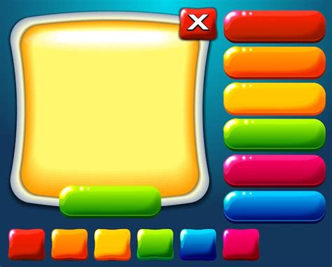 Premium Vector Ui Design Display And Colorful Shiny Buttons