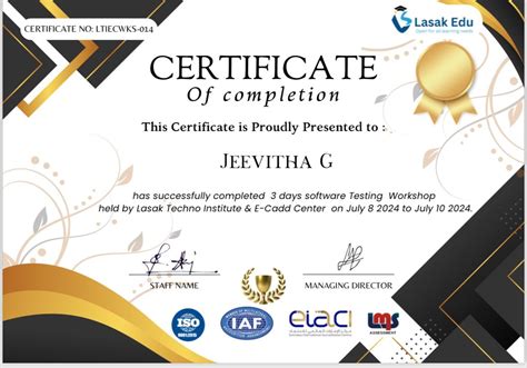 Jeevitha G On Linkedin Certificate For Software Testing