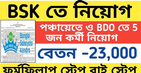 বাংলা সহয়তা কেন্দ্রে নতুন কর্মী নিয়োগ সমস্ত জেলা থেকে এই পদে আবেদন