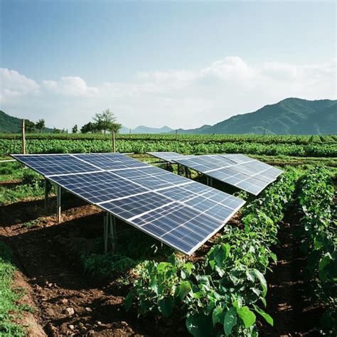 A Solarpowered Irrigation System In Use On A Sustainable Farm Premium Ai Generated Image