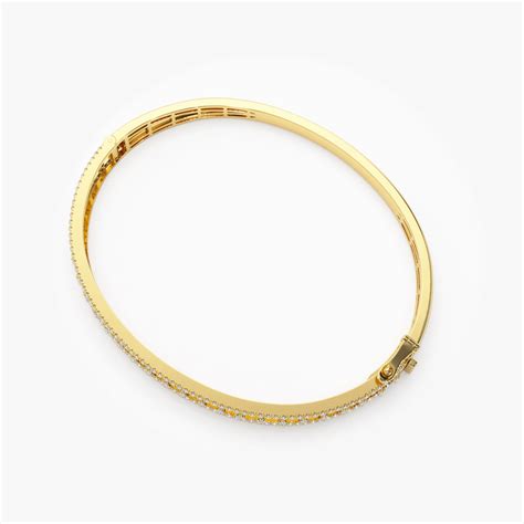 14k Baguette And Round Diamond Bangle Bracelet Ferkos Fine Jewelry