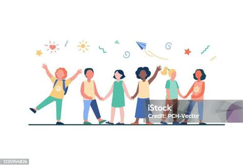 유치원에서 아이들의 다양한 그룹 놀기에 대한 스톡 벡터 아트 및 기타 이미지 놀기 놀이 아이 Istock
