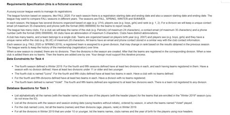 Solved I Need Help With Database Questions For Task List Chegg Com