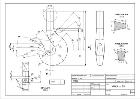 Techincal Drawing Of A Crane Hook Din Standard Download Free 3d Model By Kenan Kalamujic